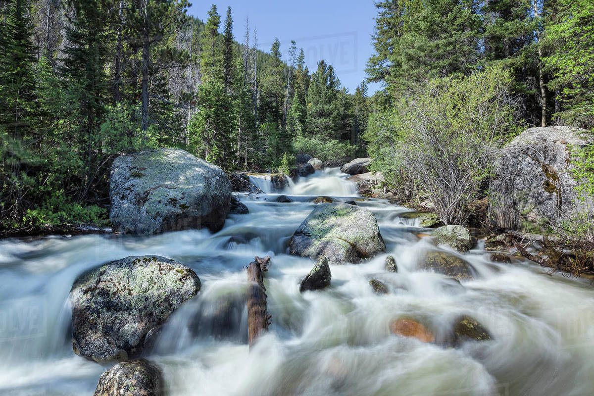 Cascades at Copeland Falls in Rocky Mountain National Park, Colorado ...