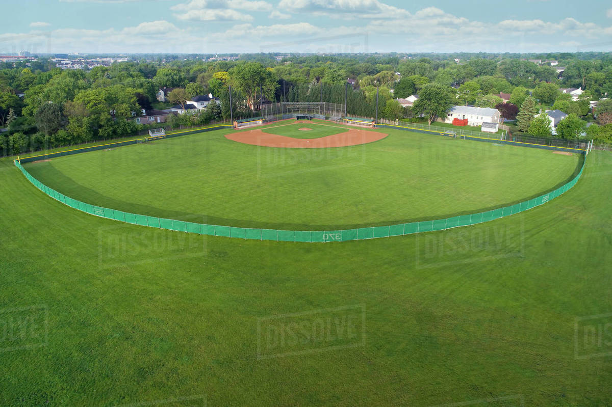 Aerial view of a suburban high school baseball field. - Royalty-free ...