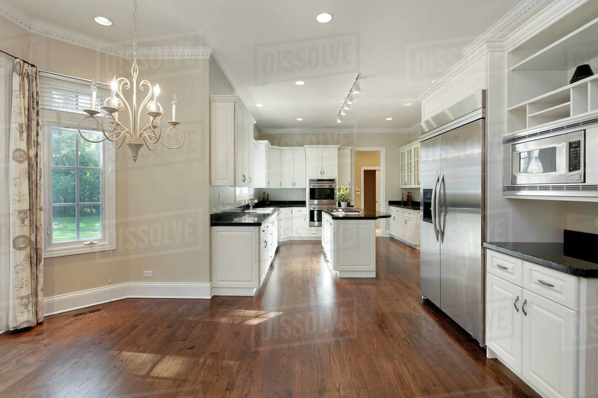 Kitchen in suburban home with eating area. - Royalty-free Stock Photo ...