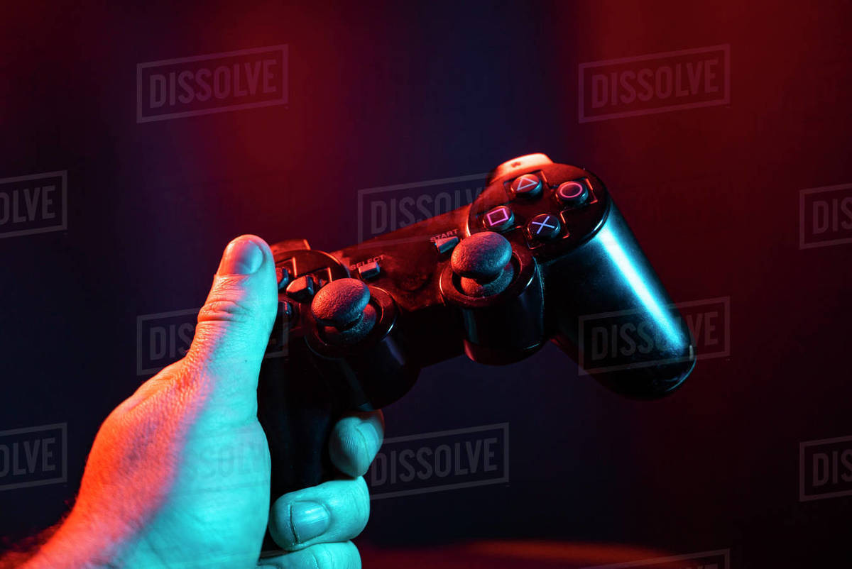 Gamer Hands detail with joypad during paly - Royalty-free Stock Photo ...