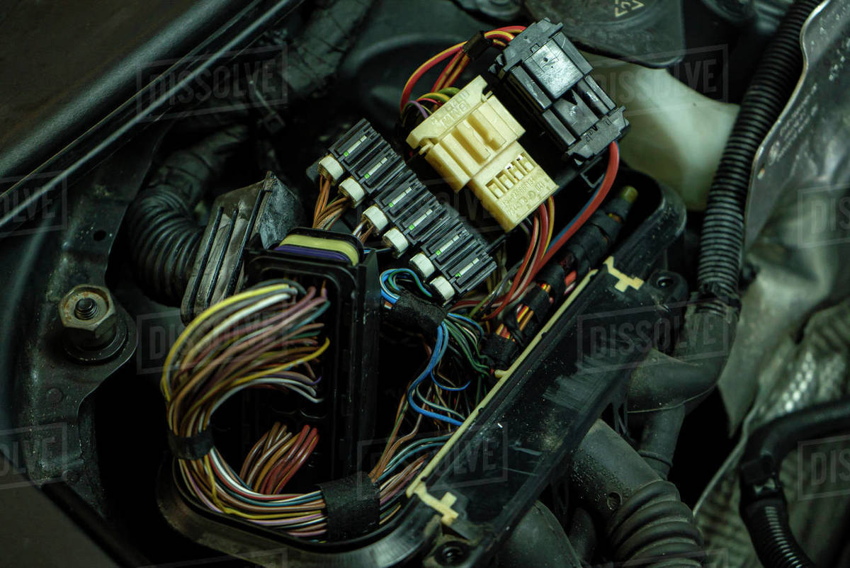 Detail of Modern car engine ecu electrical cables. - Royalty-free Stock ...