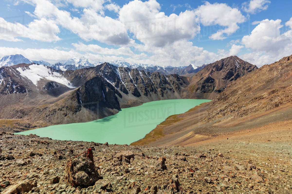 Ala Kol lake, 3500m, Karakol, Kyrgyzstan, Central Asia, Asia - Royalty ...