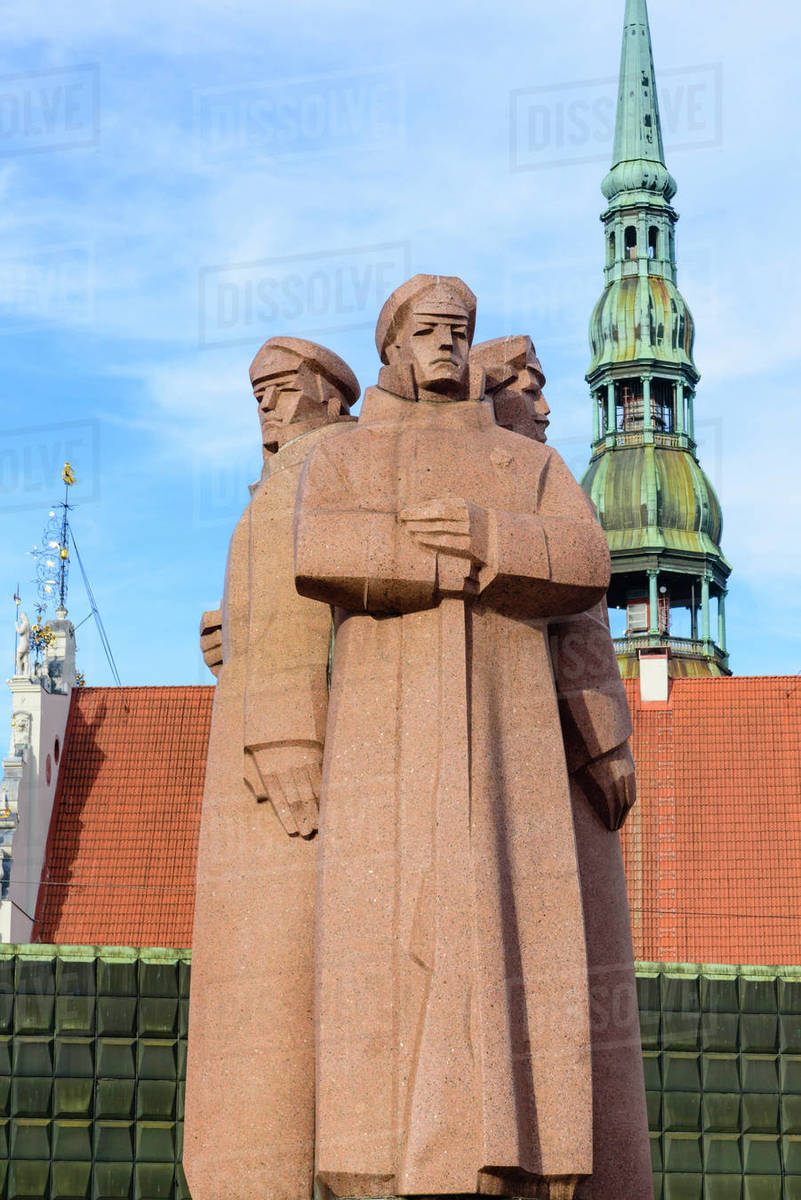 Latvian Red Riflemen Statue, Riga, Latvia, Europe - Royalty-free Stock ...