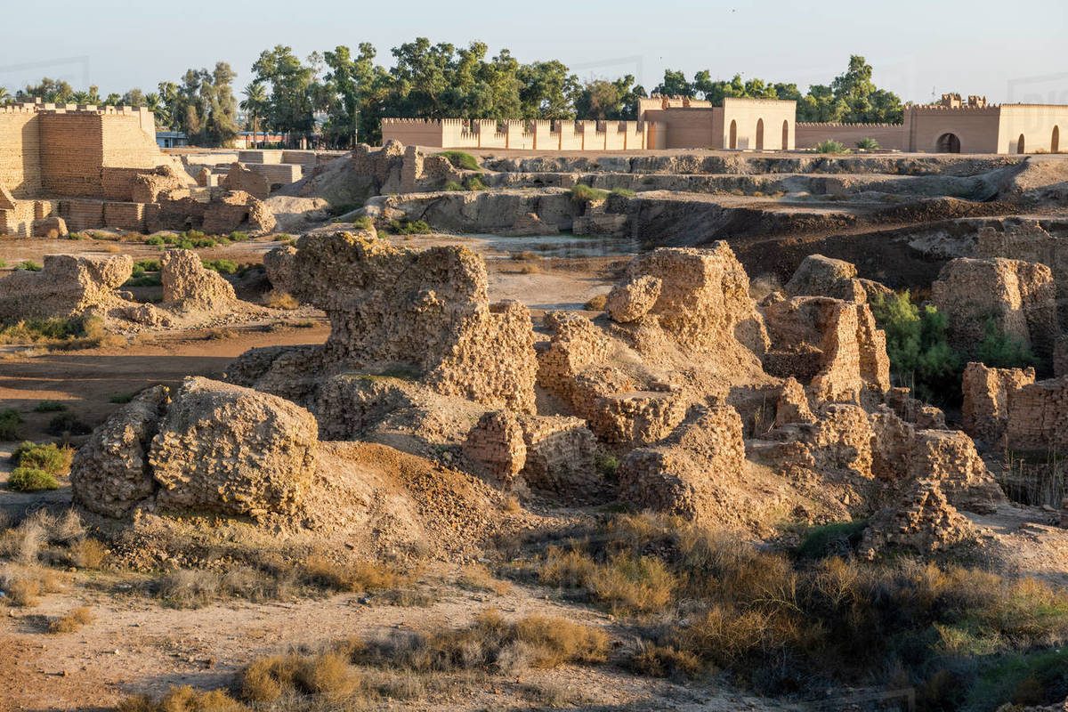 Old brick structures, Babylon, Iraq, Middle East - Royalty-free Stock ...