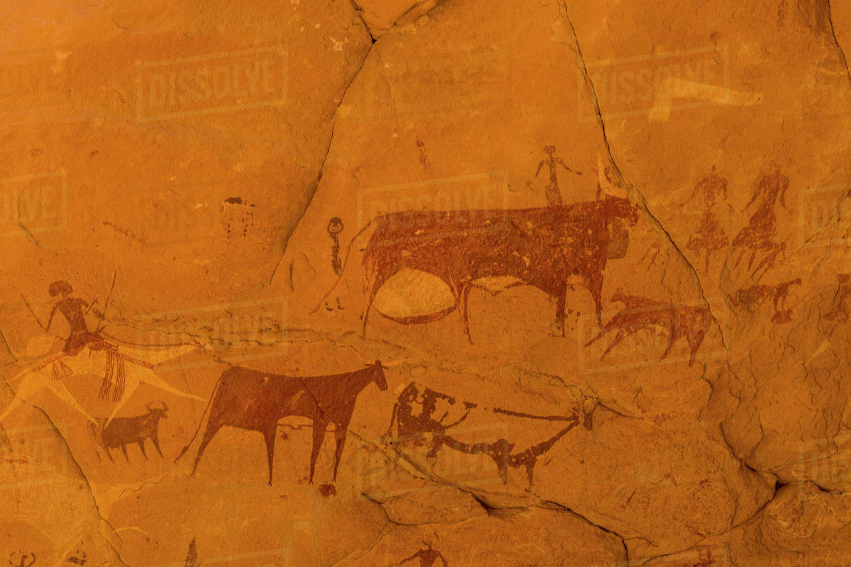 Rock paintings, Ennedi Plateau, UNESCO World Heritage Site, Ennedi ...