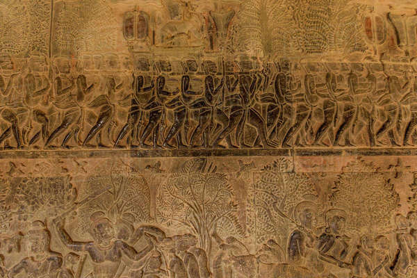 Hand-carved stone walls at Angkor Wat temples, Angkor, UNESCO World ...