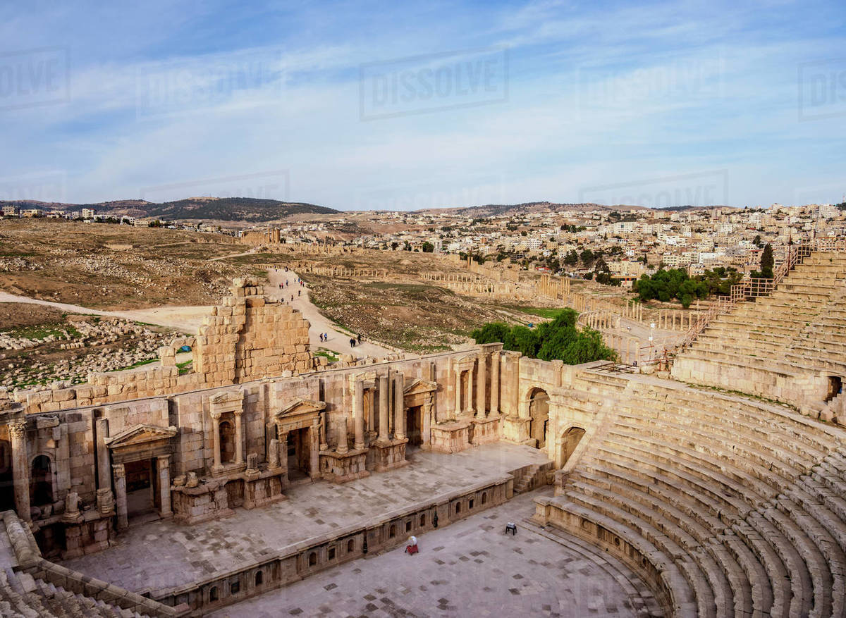 South Theatre, Jerash, Jerash Governorate, Jordan, Middle East ...