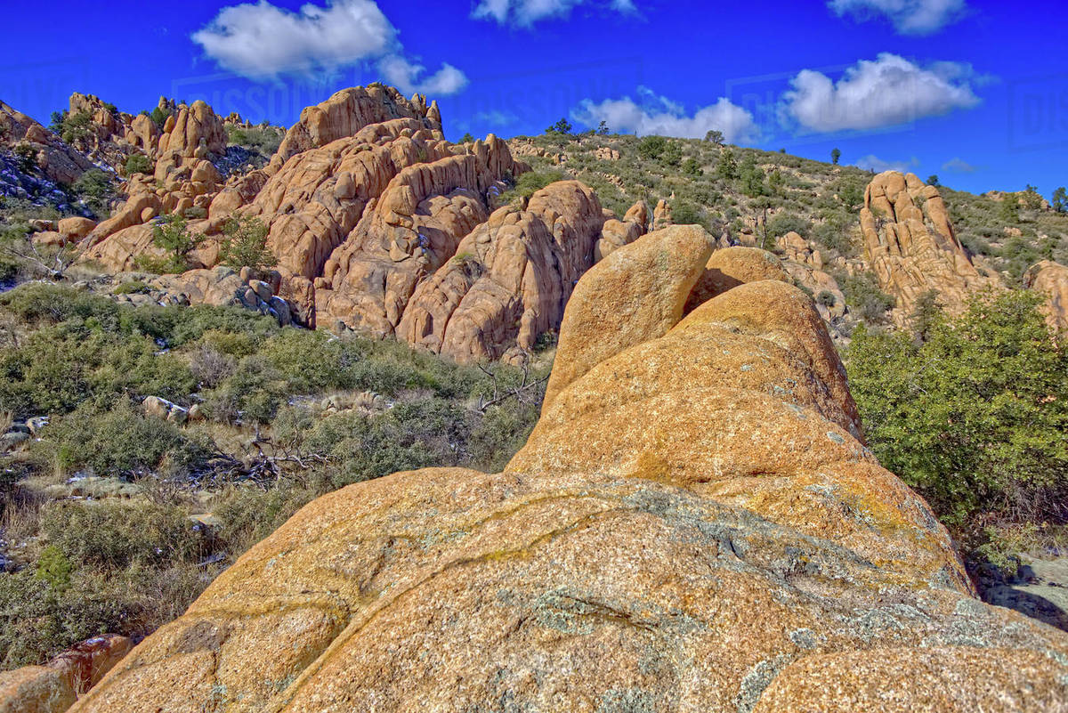 Strangely shaped granite rocks along a trail in Constellation Park ...