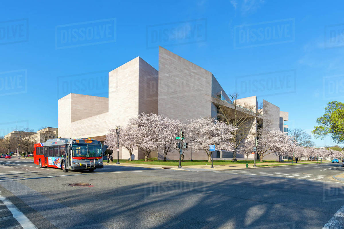 View of National Gallery of Art, East Building on the National Mall in ...