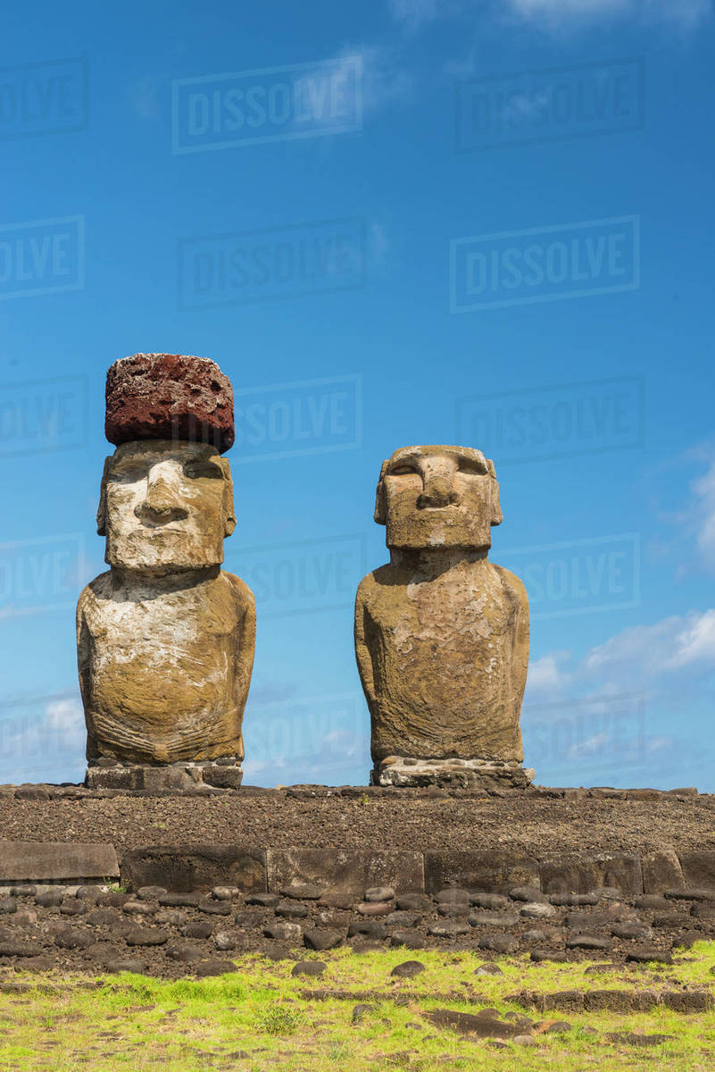 Moai heads of Easter Island, Rapa Nui National Park, UNESCO World ...