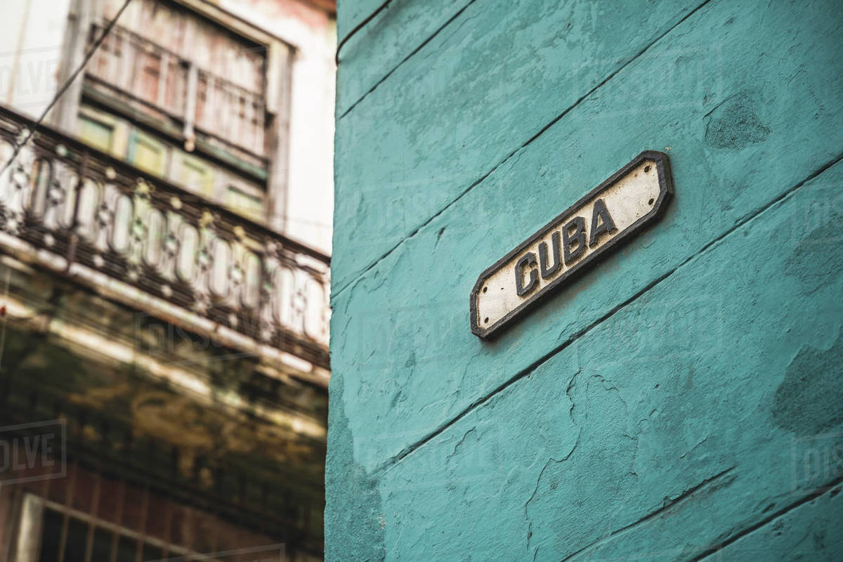 Cuba street sign, La Habana (Havana), Cuba, West Indies, Caribbean ...