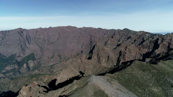 Volcanic crater at Caldera de Taburiente National Park - 4K Royalty ...