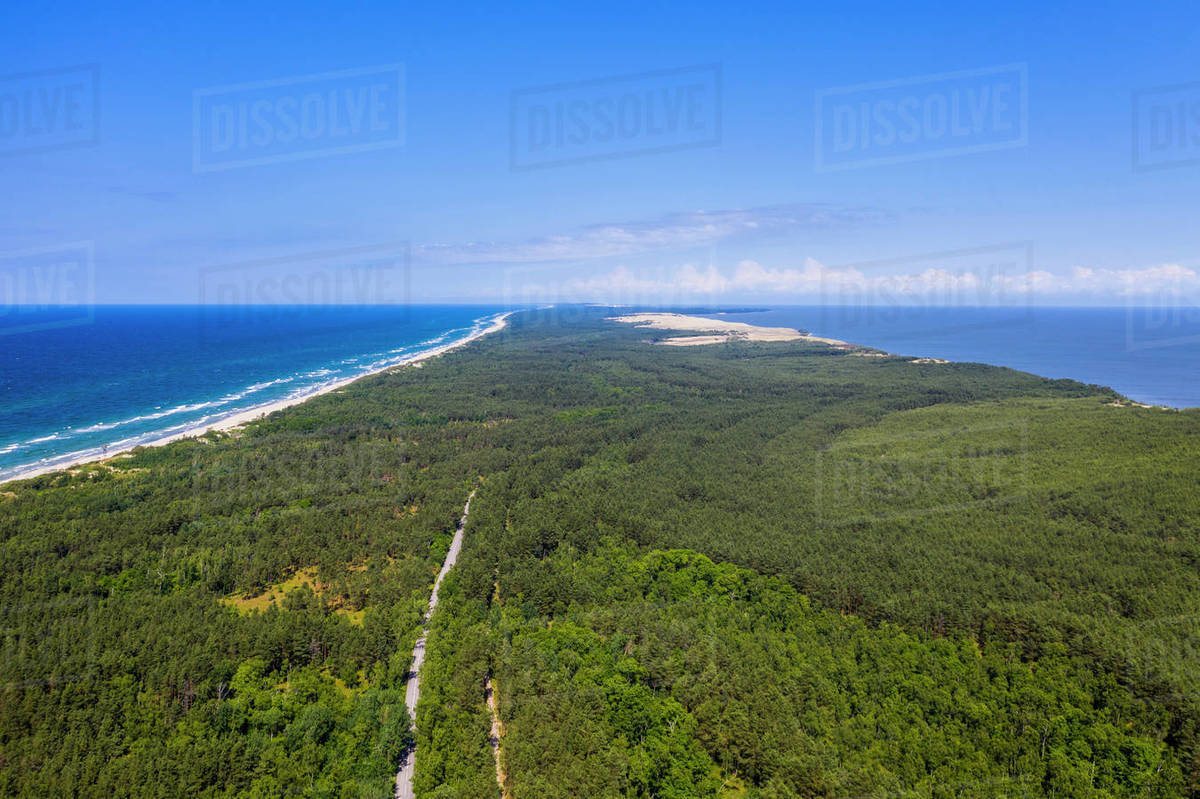 Aerial by drone of the Curonian Spit National Park, UNESCO World ...