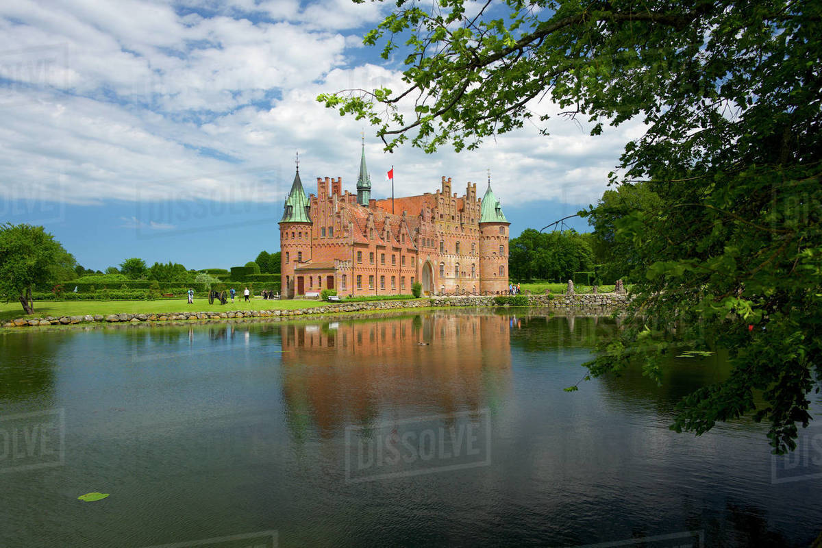 Egeskov Castle (Egeskov Slot), Funen, Denmark, Europe - Royalty-free ...