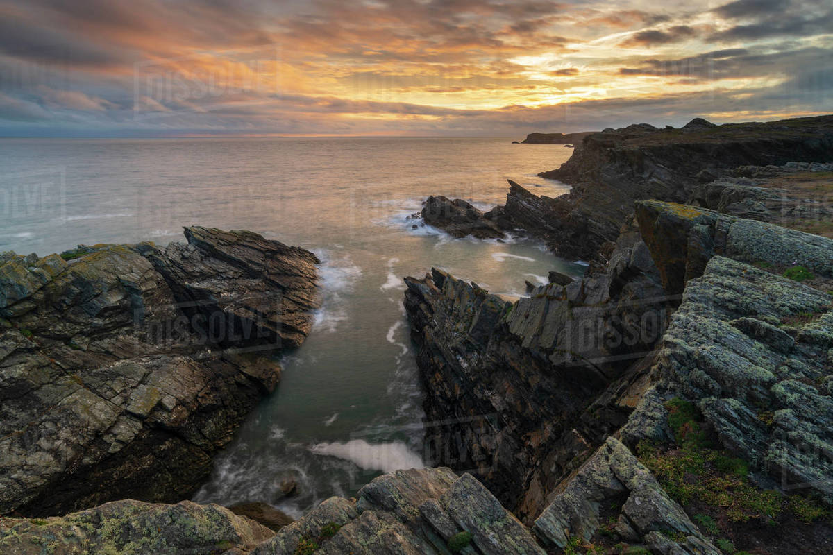 Dramatic cliffs of the Anglesey Coast, Anglesey, North Wales, United ...