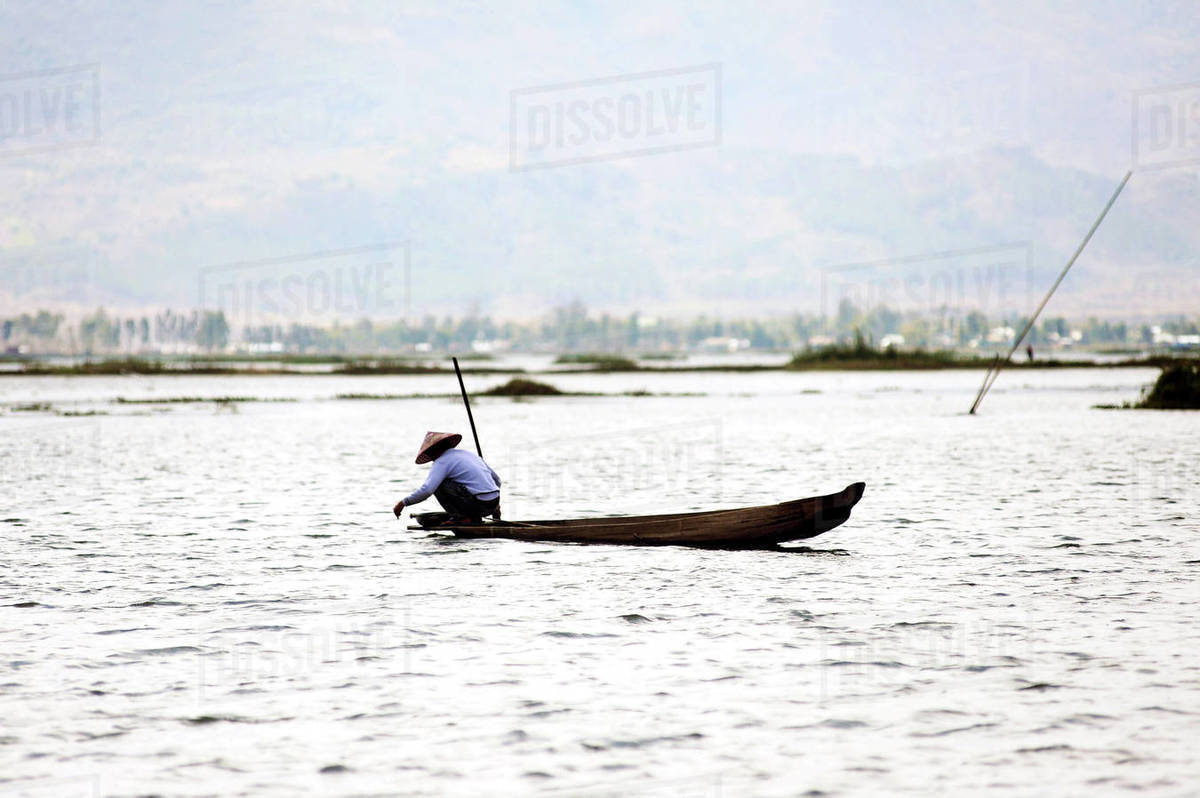 Fisherman on Loktak Lake, the largest freshwater lake in NE India ...