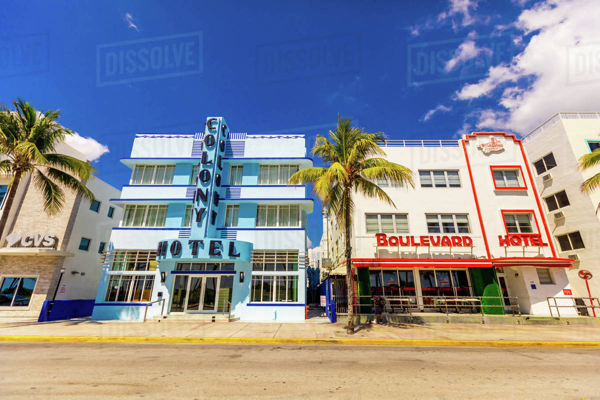 The usually packed Deco Drive in South Beach Miami lies empty during ...