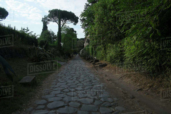 The original ancient Roman pavement on the Appian Way, Rome, Lazio ...