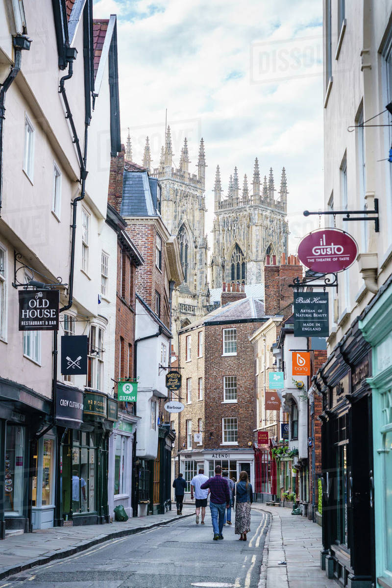 Low Petergate leading to York Minster, York, North Yorkshire, England ...