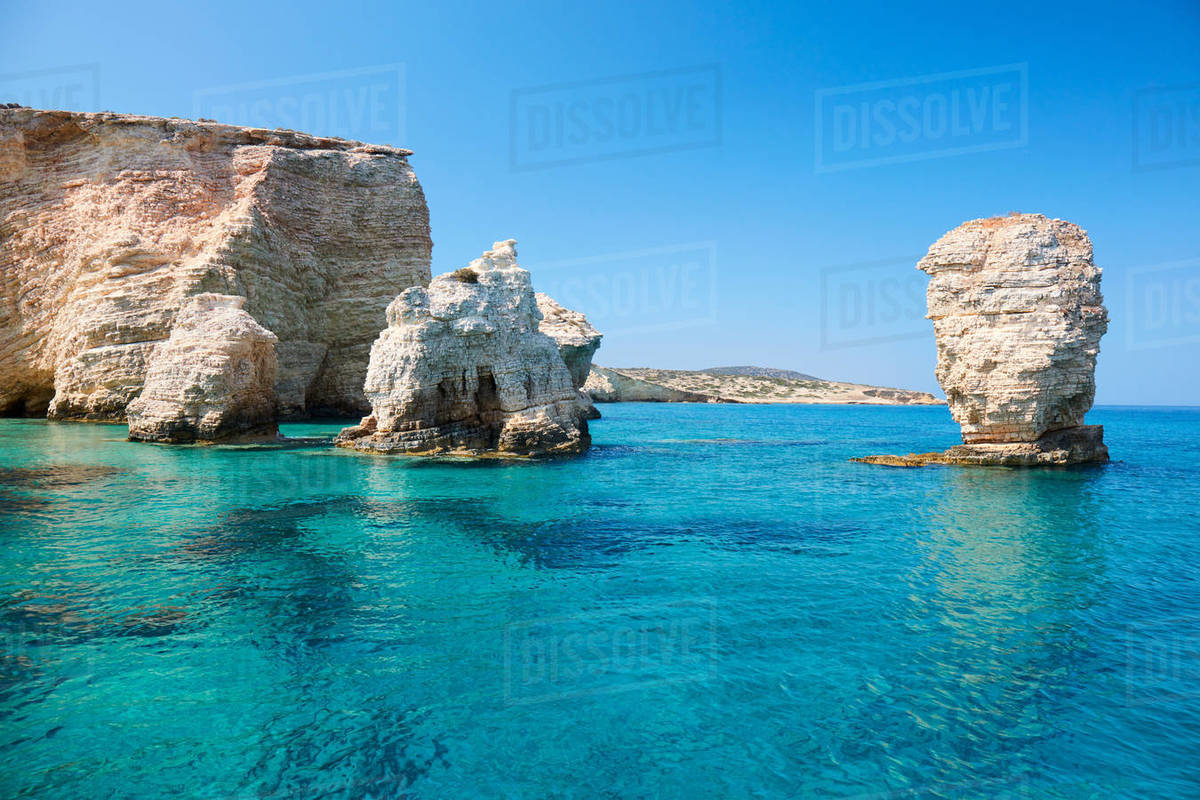 Kato Koufonisi rocks and cliffs, Koufonisi, Cyclades Islands, Greek ...