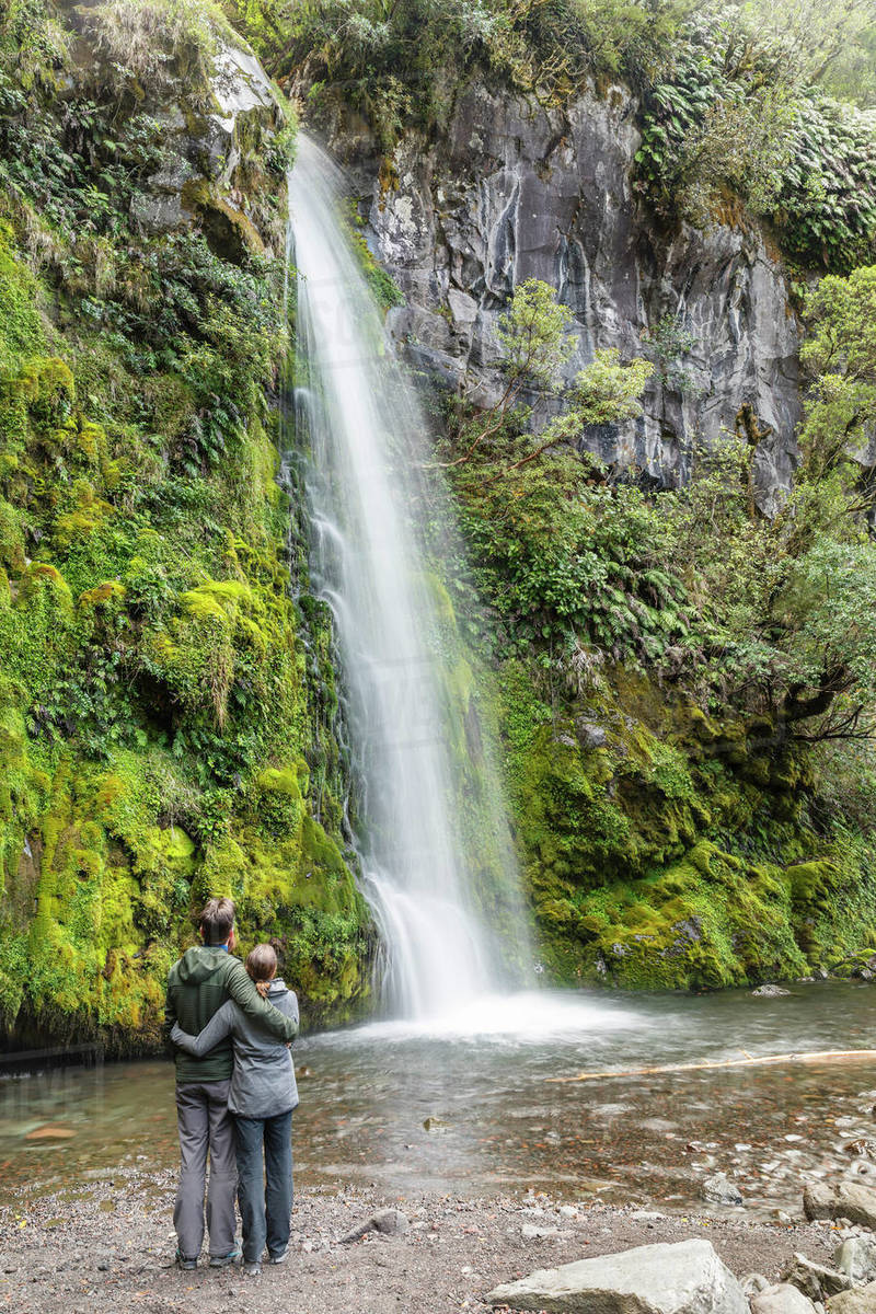 Dawson Falls Waterfall, Egmont-National Park, Taranaki, North Island ...