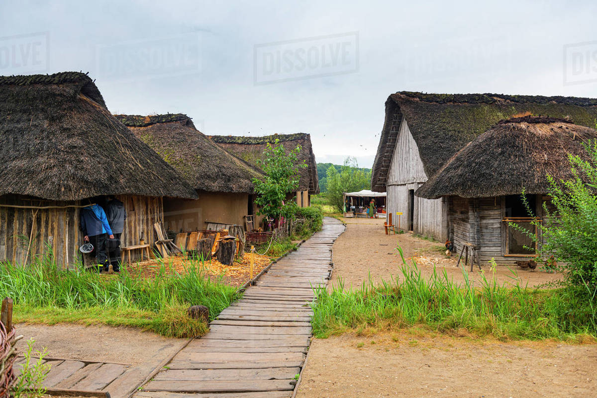 Reconstructed Viking village, Hedeby (Haithabu), UNESCO World Heritage ...