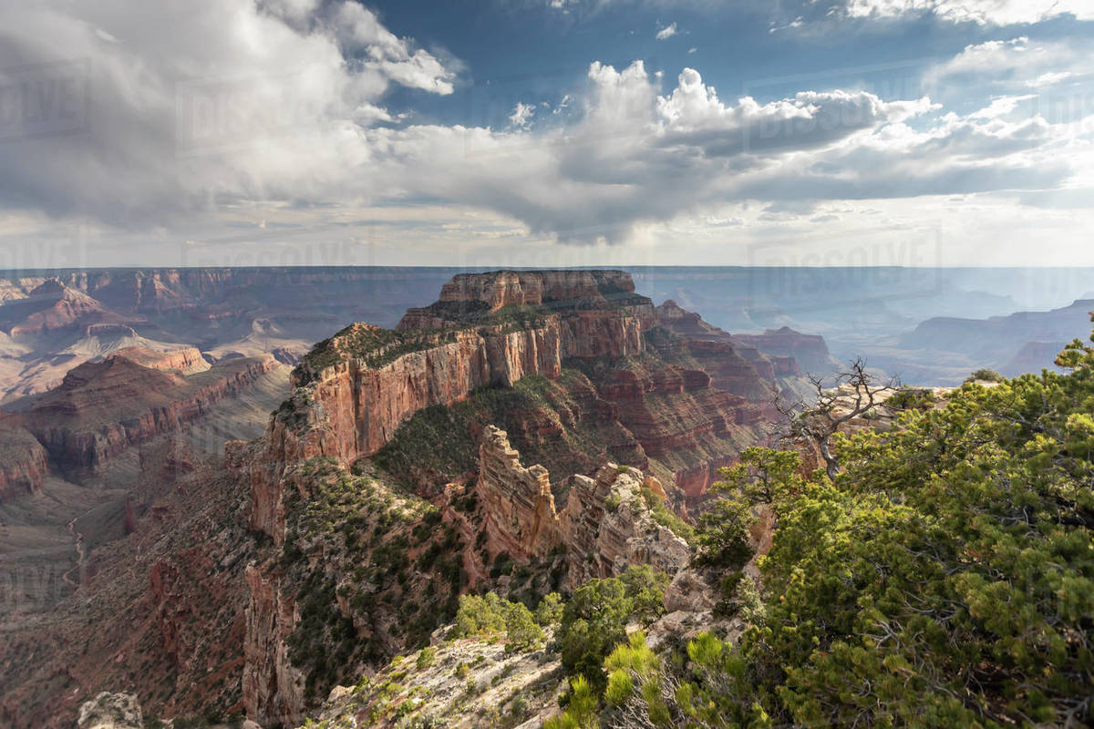 View from Cape Royal Point of the north rim of Grand Canyon National ...