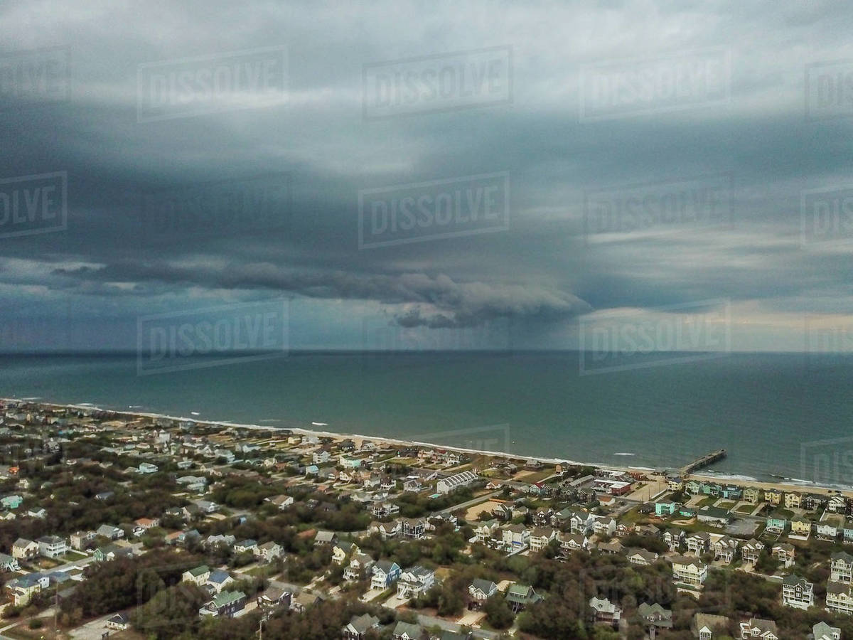 Rain squall moves across the Atlantic Ocean offshore of Nags Head ...