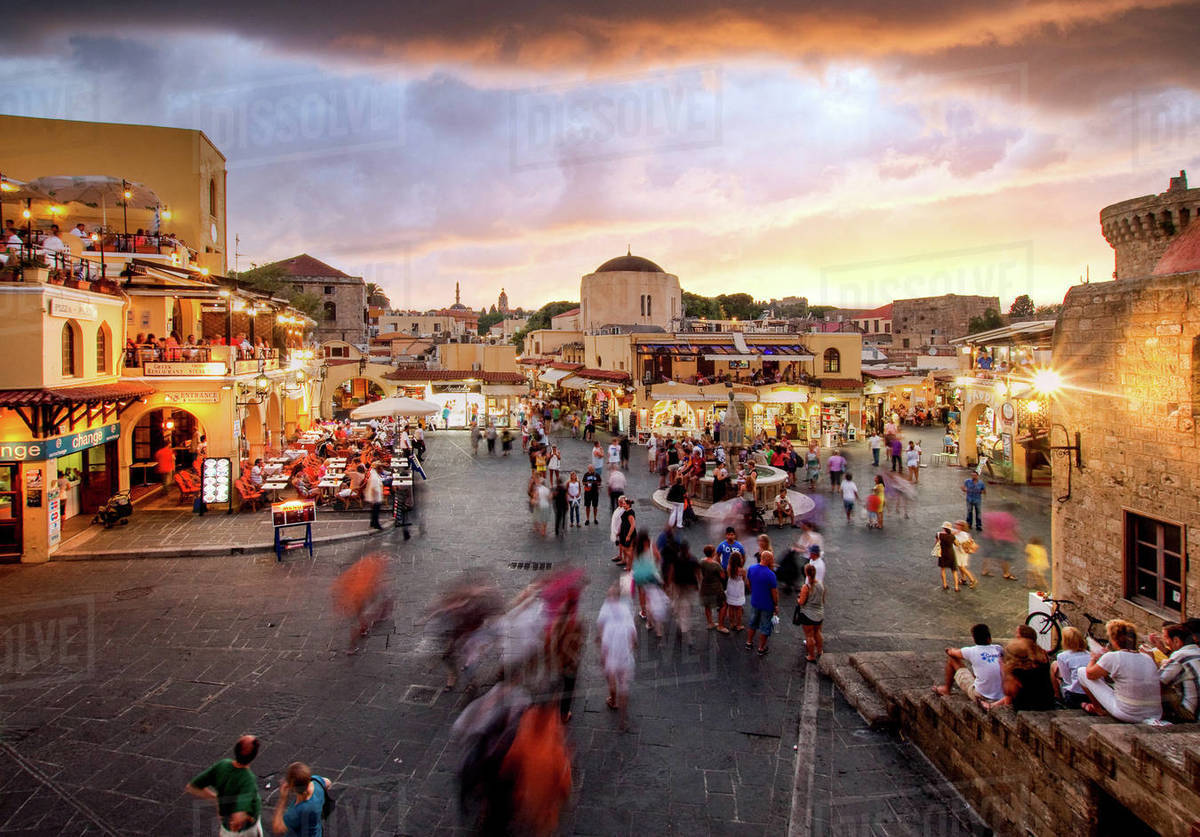 Hippocrates Square and Sokratous Street, Old Rhodes Town, UNESCO World ...