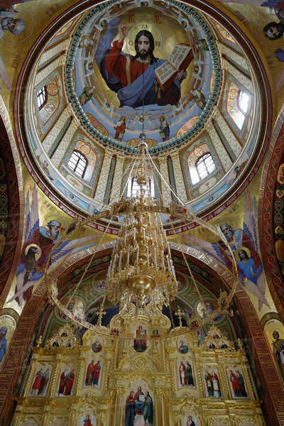 Inside one of the churches, Curchi Monastery, Curchi, Moldova, Europe ...