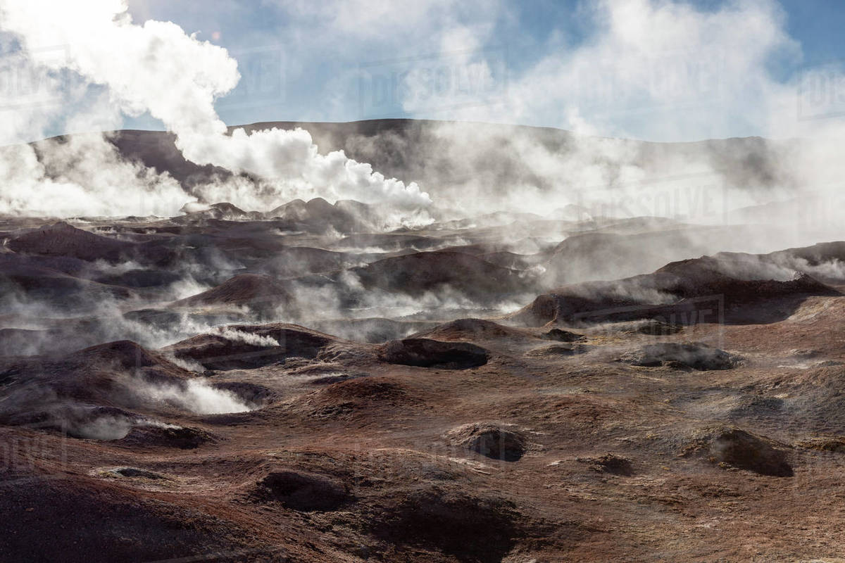 Geysers at Banos Termales in the Eduardo Avaroa Andean Fauna National ...