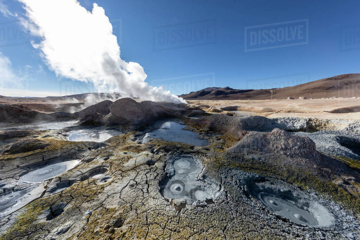Geysers at Banos Termales in the Eduardo Avaroa Andean Fauna National ...