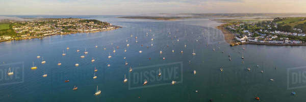 Aerial view of the Taw-Torridge Estuary, between the towns of Appledore ...