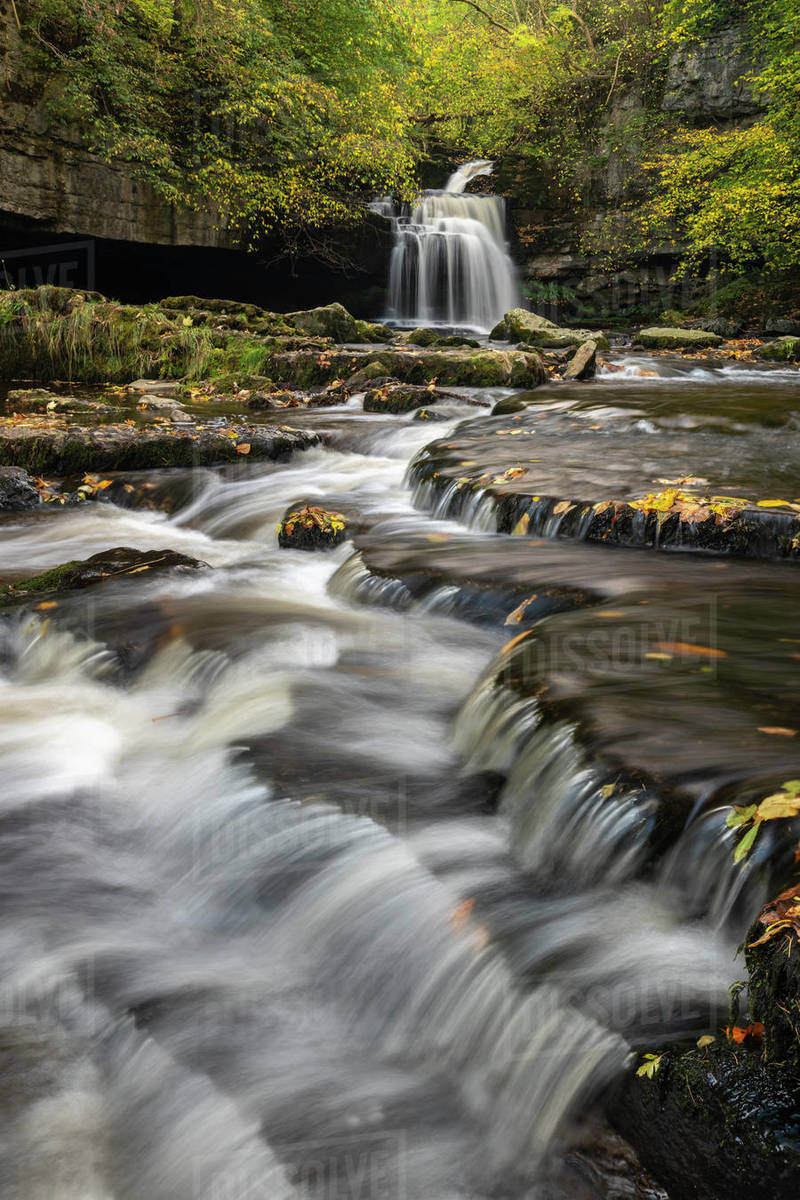 Cauldron Falls waterfall on Walden Beck in the village of West Burton ...
