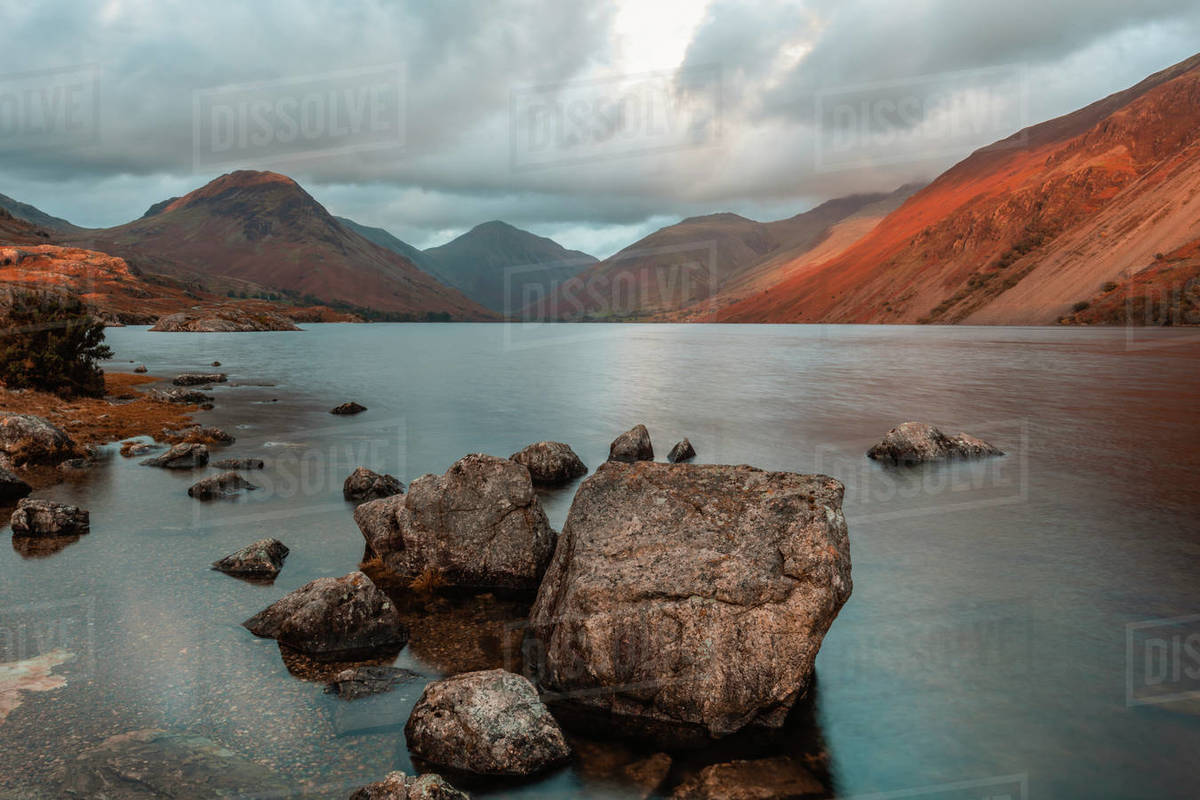 Wast Water at sunset, Lake District National Park, UNESCO World ...