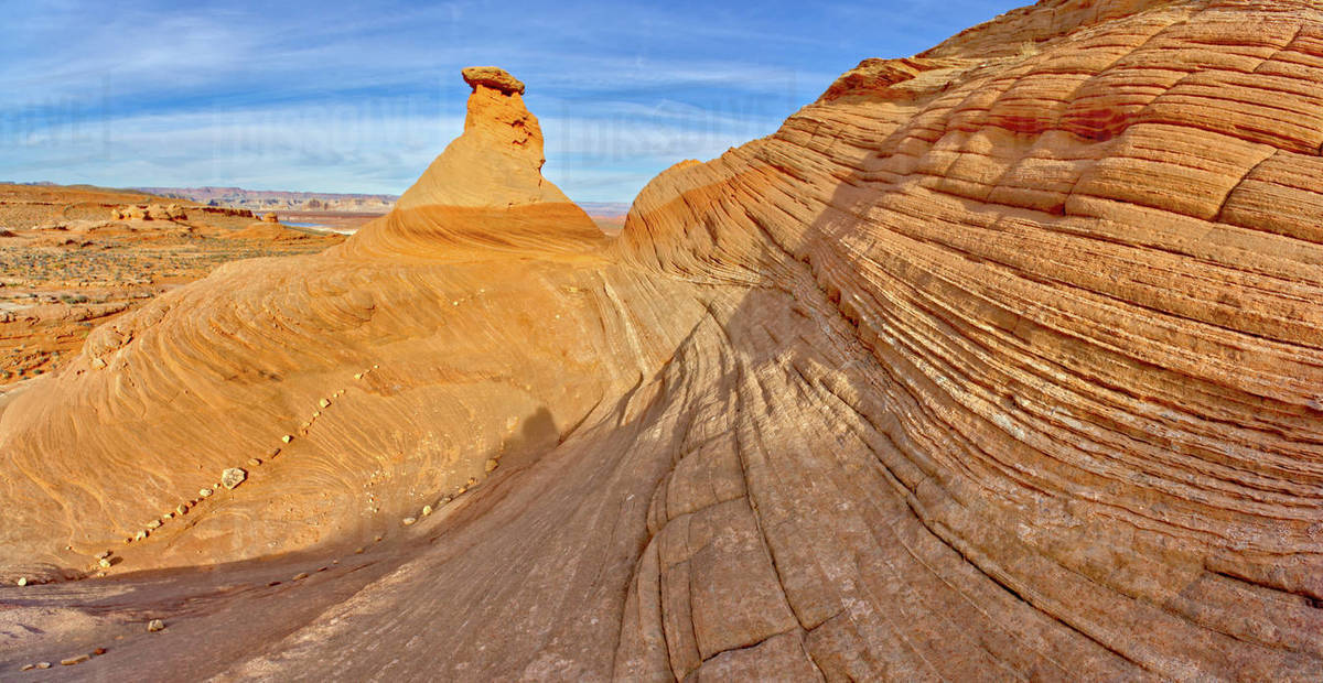 Wavy sandstone formation called Beehive Rock in Glen Canyon Recreation ...