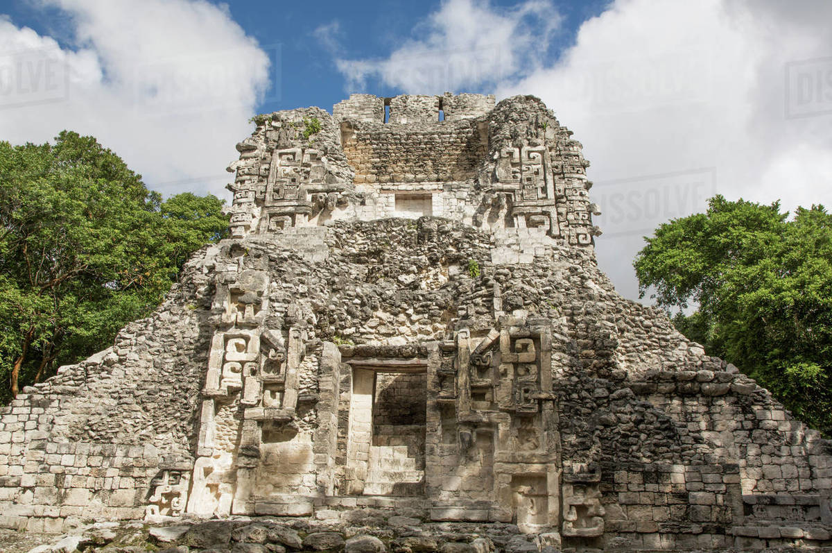 Structure XX, Mayan Ruins, Chicanna Archaeological Zone, Campeche State ...