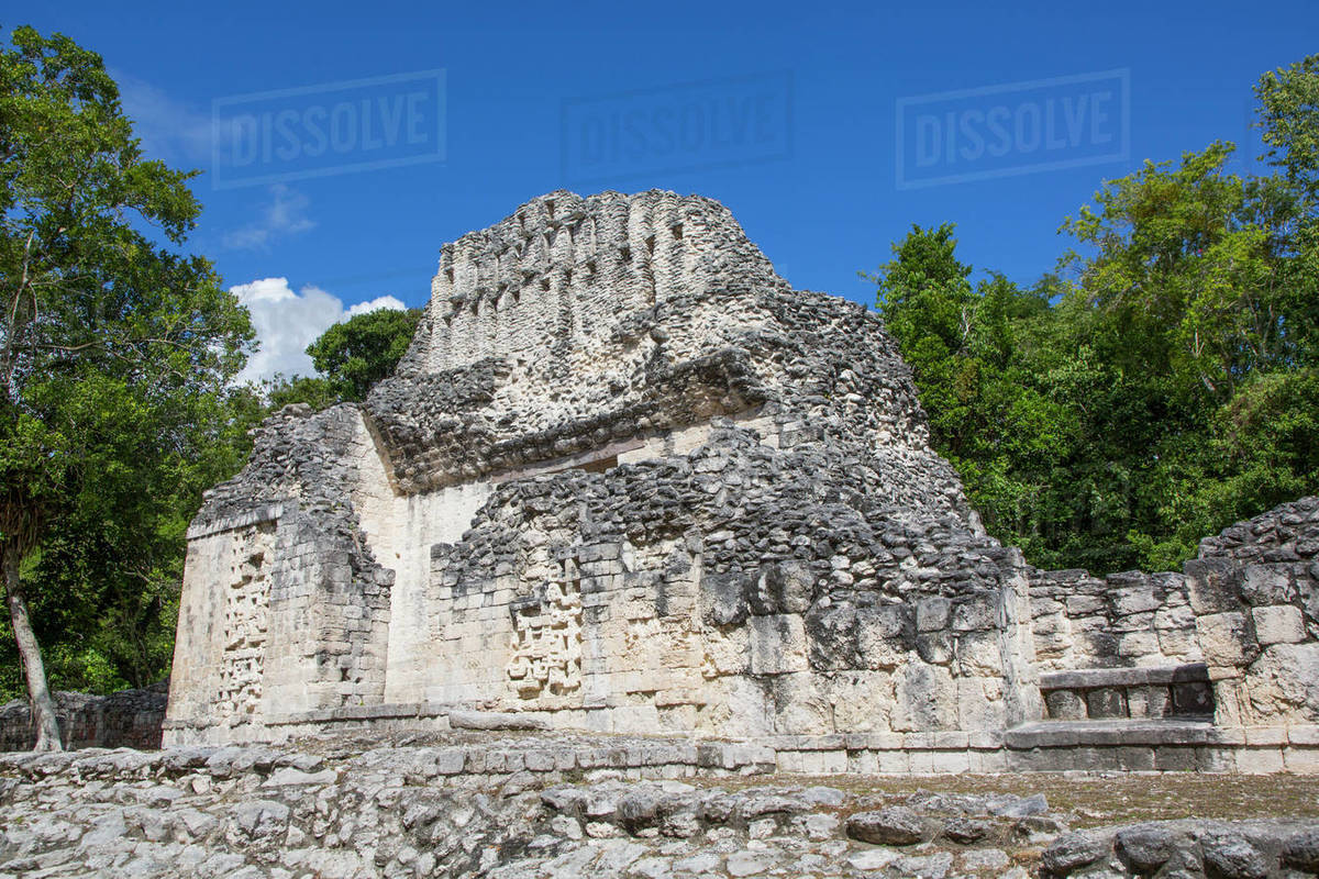 Structure VI, Mayan Ruins, Chicanna Archaeological Zone, Campeche State ...