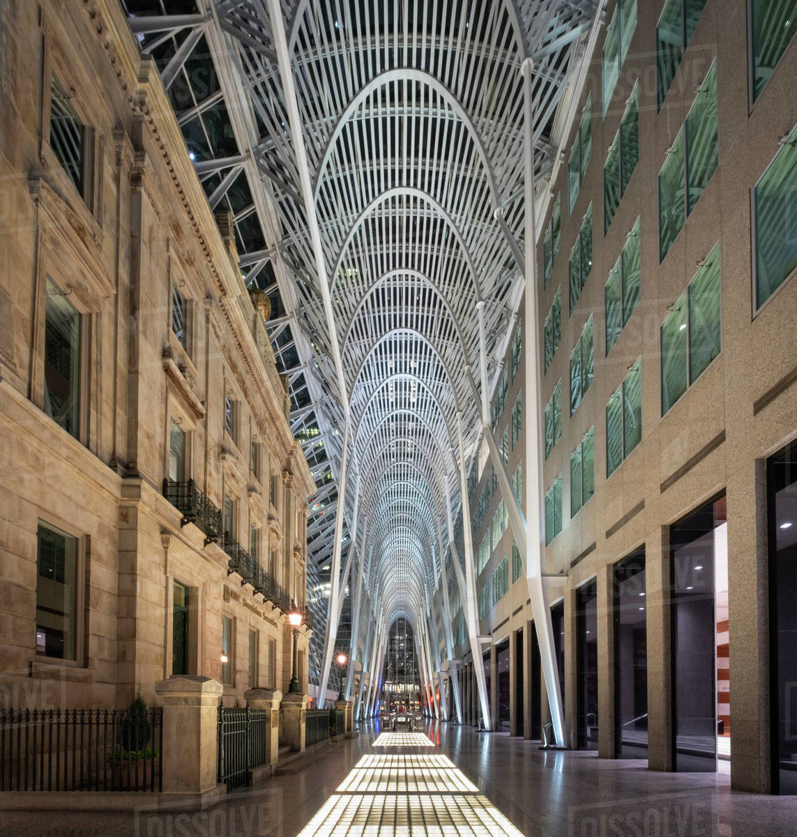 The Allen Lambert Galleria at night, nicknamed the Crystal Cathedral of ...