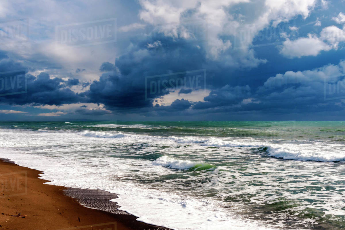 Tyrrhenian Sea, Capalbio beach, Province of Grosseto, Maremma, Tuscany ...