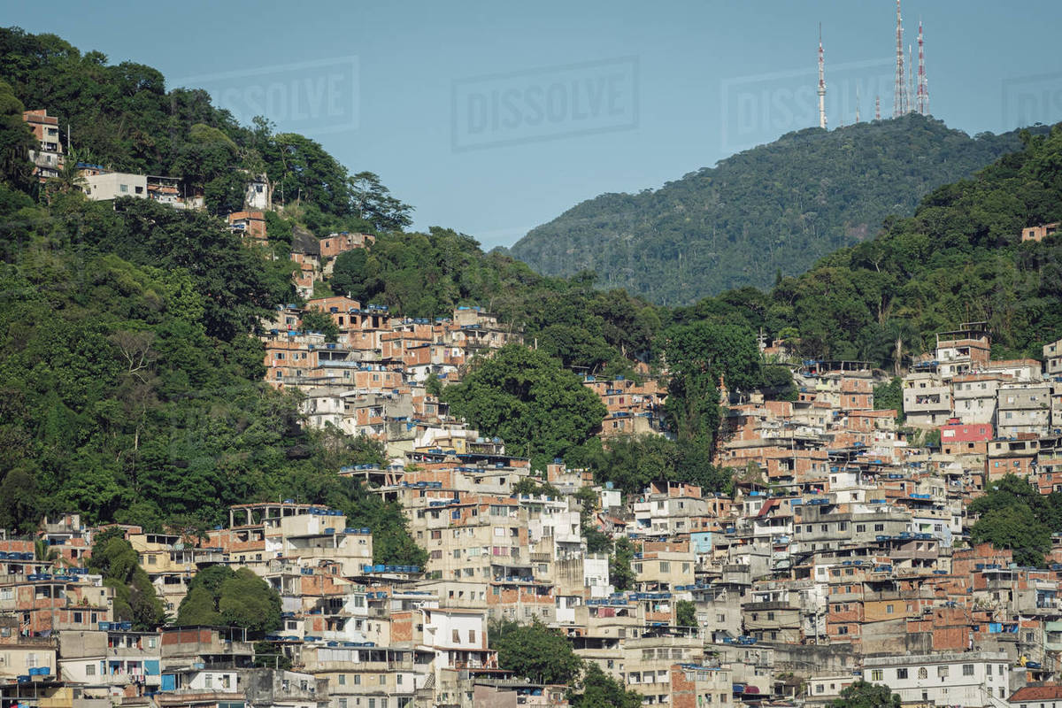 Tabajaras-Cabritos favela slum, impoverished community with poor ...