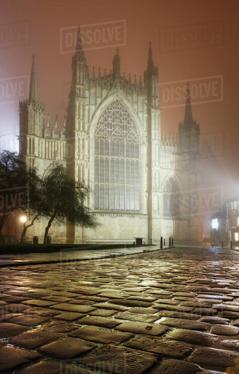 An atmospheric misty mid-winter view of York Minster's East window ...