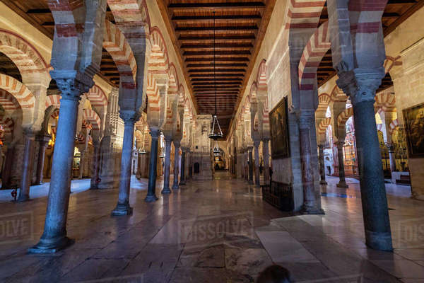 Columns and double-tiered arches, Great Mosque (Mezquita) and Cathedral ...