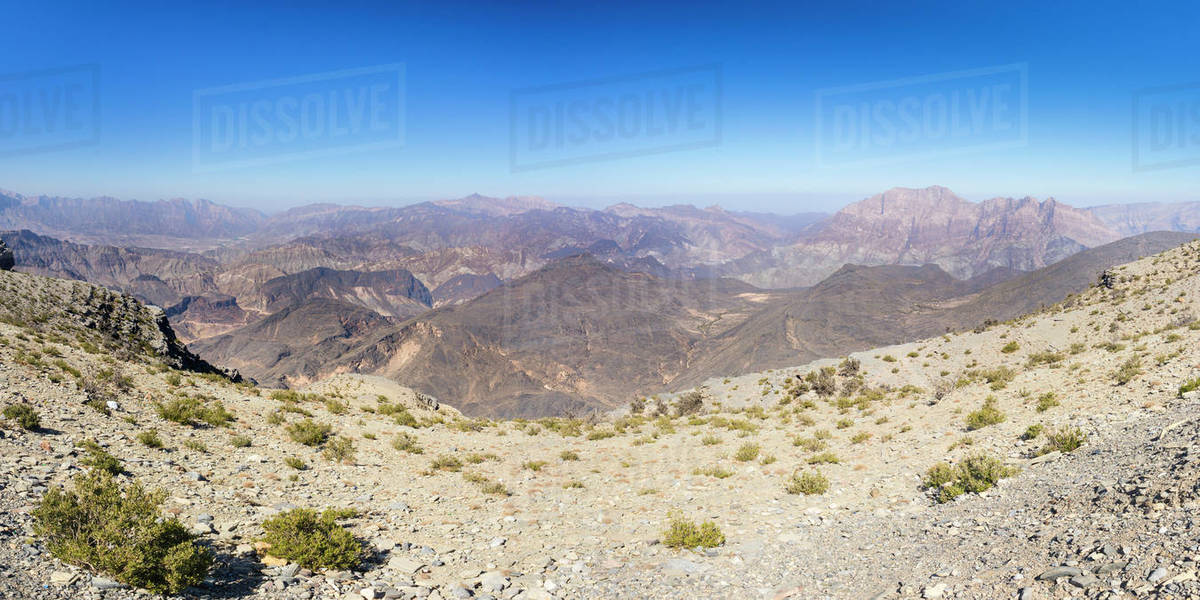 Al Hajar Mountains (Oman Mountains) close to Jebel Shams Canyon, Oman ...