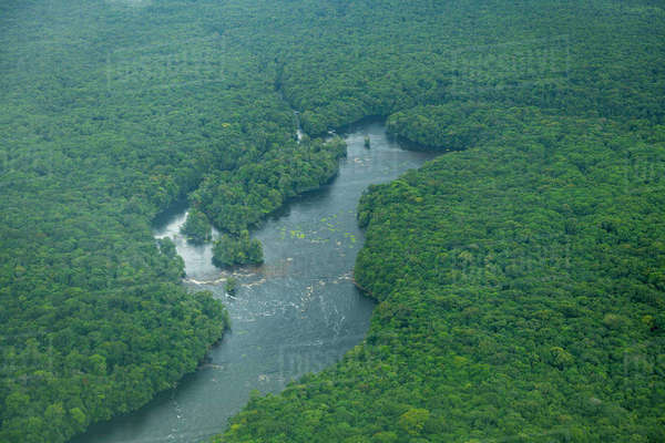 Aerial of the Potaro River, Guyana, South America - Royalty-free Stock ...