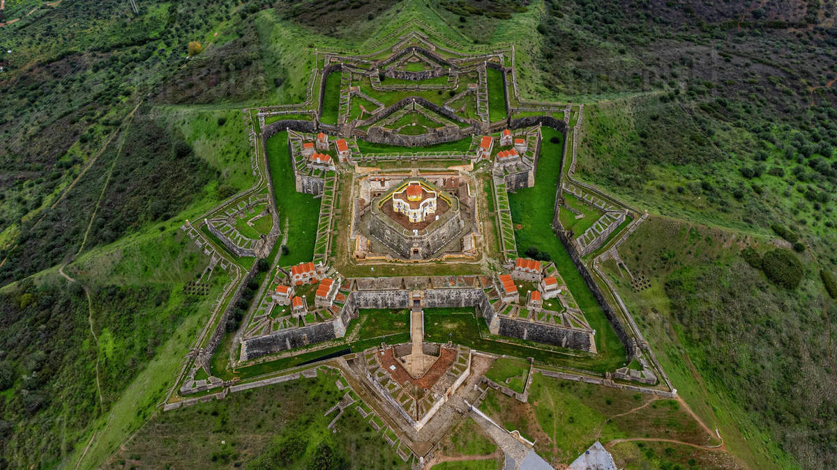 Aerial view of the Forte de Nossa Senhora da Graca, Elvas, UNESCO World ...