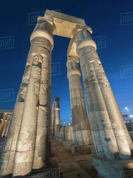 The Luxor Temple at night, a large Ancient Egyptian temple complex ...