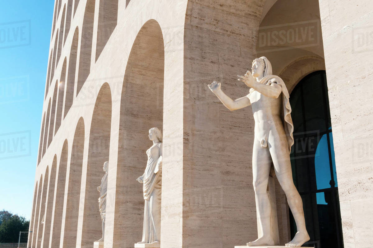 Statues at Palazzo della Civilta Italiana (Palazzo della Civilta del ...