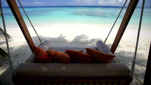 Swing on a tropical beach, Maldives, Indian Ocean - HD Rights-managed ...