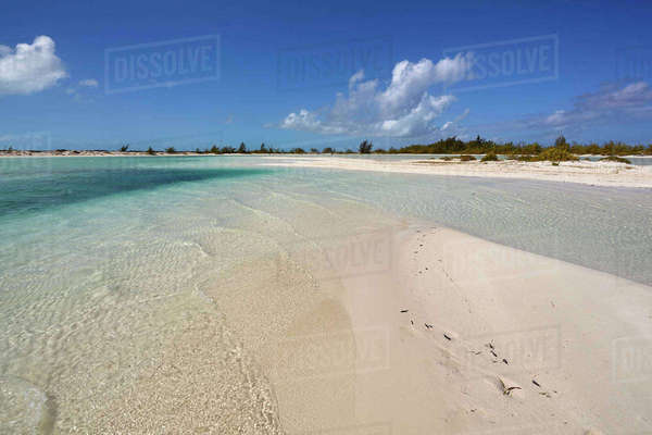 A sand bar on Water Cay, off the northern tip of Providenciales, Turks ...